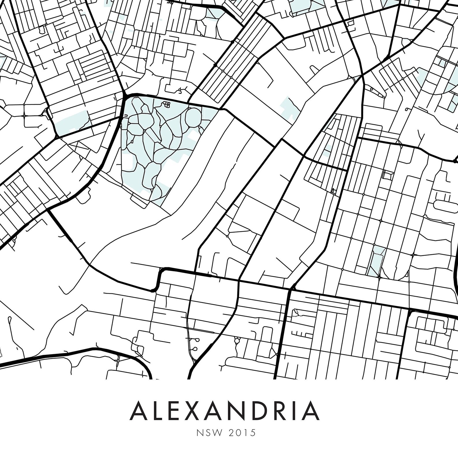 Alexandria, Sydney, Australia City Map Print Wall Art | Print at Home ...