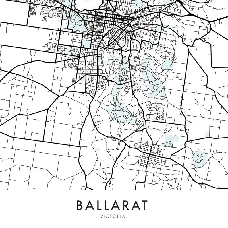 Ballarat Victoria Australia City Map Print Wall Art Print - Etsy