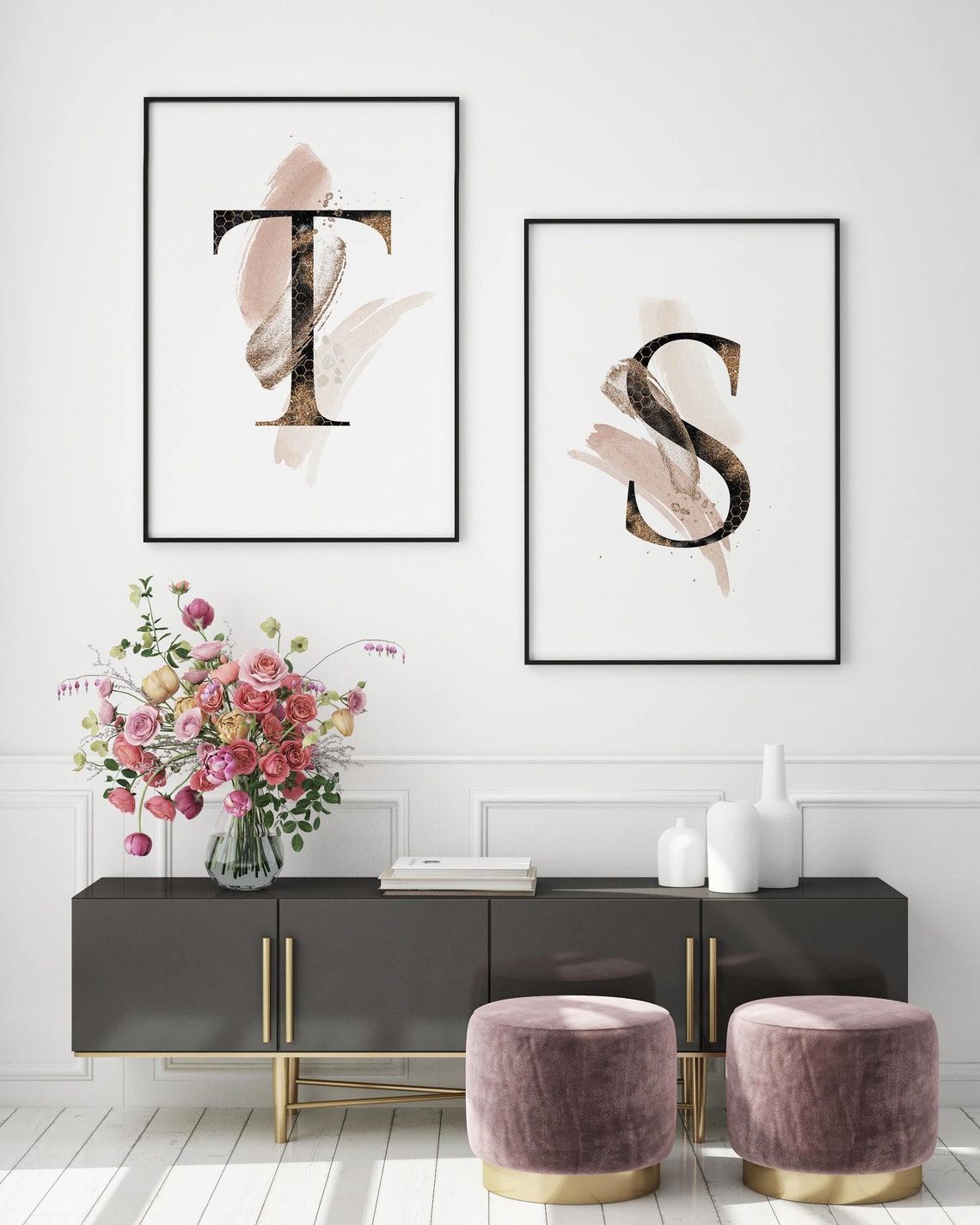 Letter T Alphabet Abstract Print Wall Art | 4x6 5x7 A4 A3 A2 A1 - Etsy