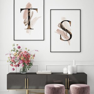 Letter T Alphabet Abstract Print Wall Art | 4x6 5x7 A4 A3 A2 A1 - Etsy