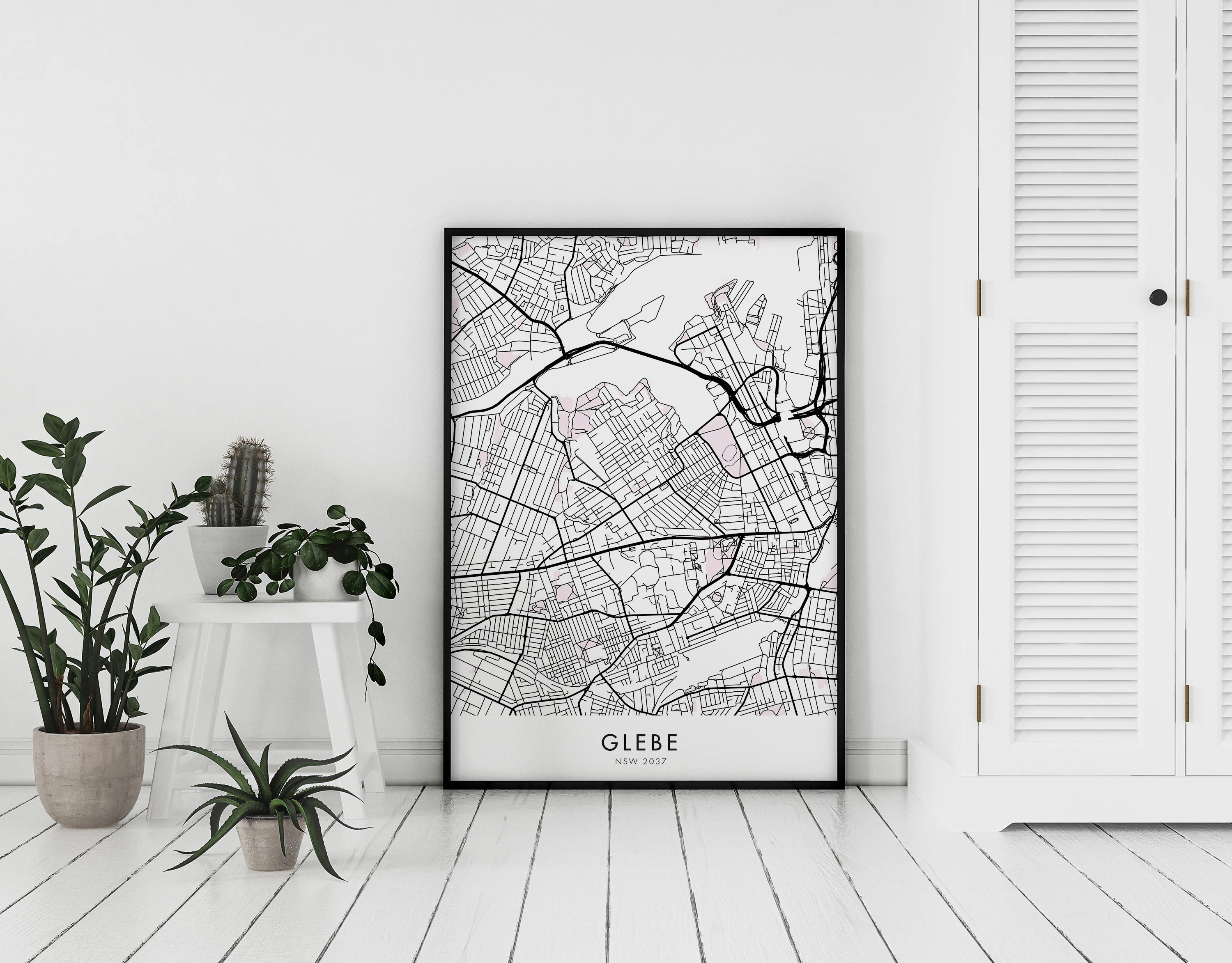 Glebe Sydney Australia Art City Map Print Wall Art A4 A3 | Etsy