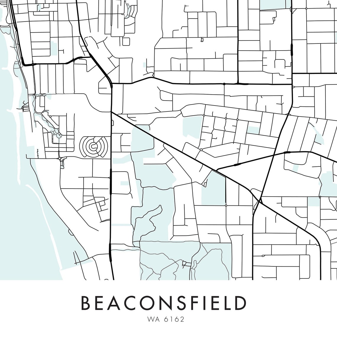 Beaconsfield Perth City Map Print Wall Art Print at Home - Etsy