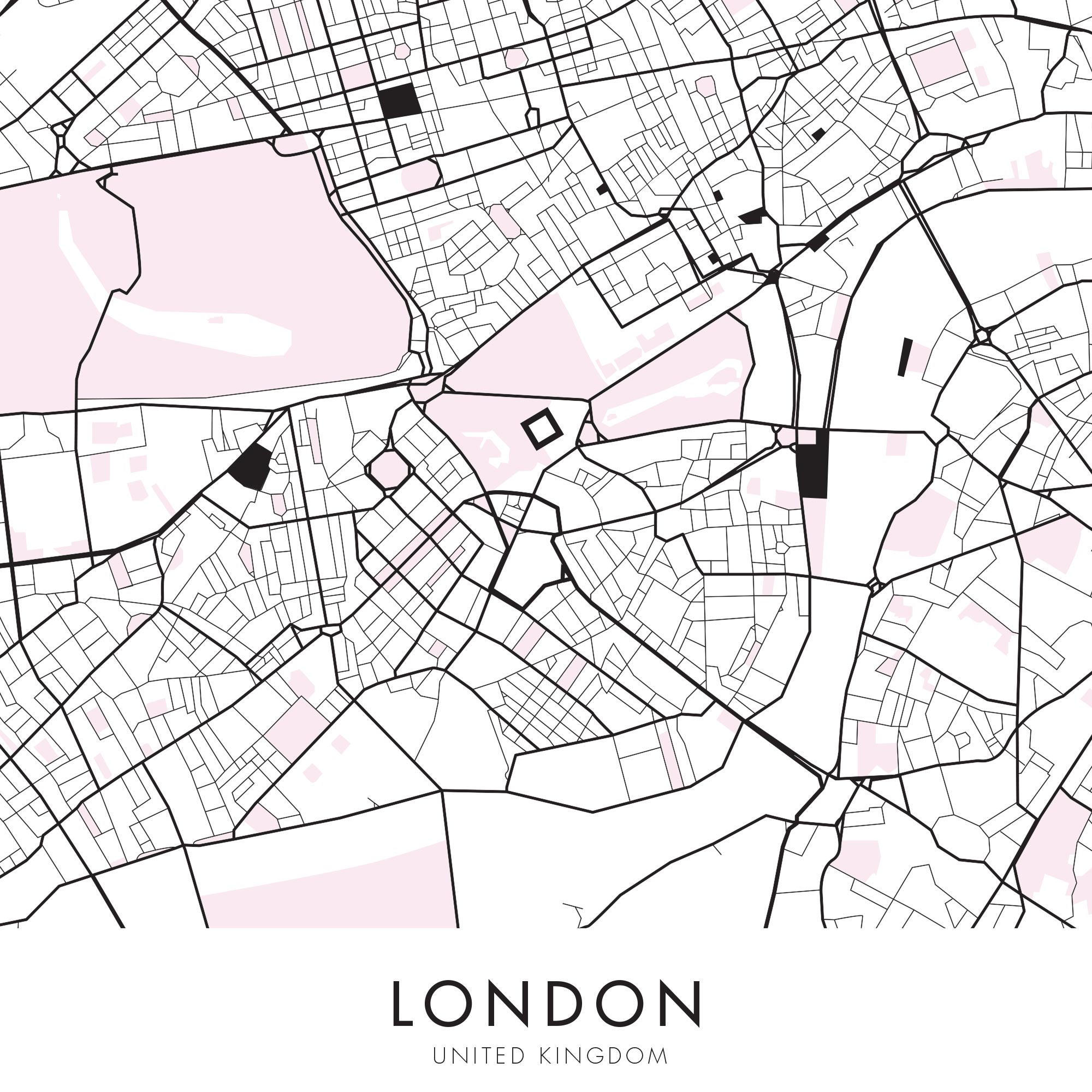 London, England UK Art, City Map Print Wall Art | A4 A3 A2 A1 - Etsy