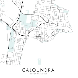 Caloundra, Sunshine Coast, Queensland, Australia Art, City Map Print ...
