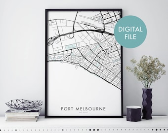 Footscray Melbourne City Map Print Wall Art Print at Home | Etsy Australia