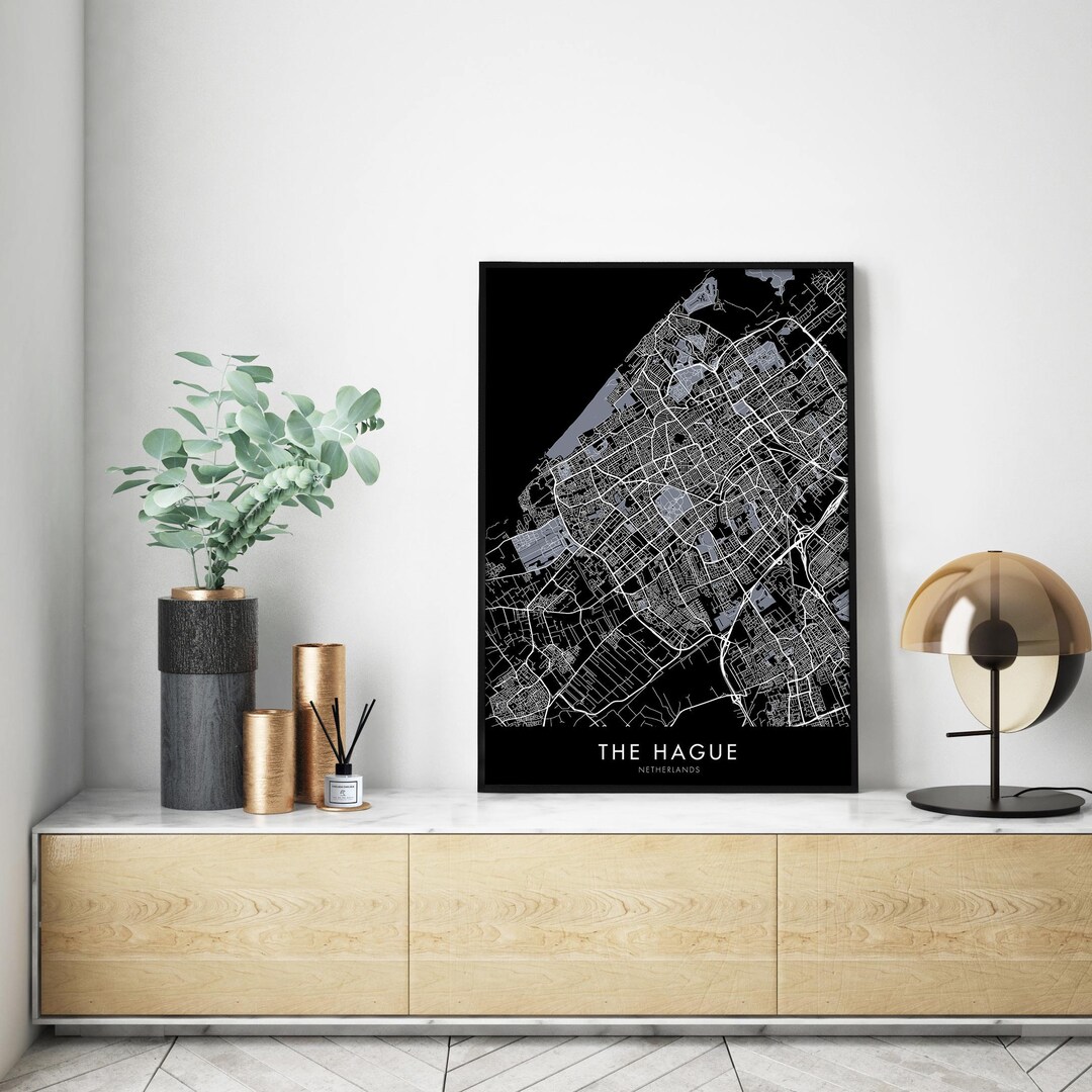 The Hague, Netherlands City Map Print Wall Art Poster | A4 A3 A2 - Etsy