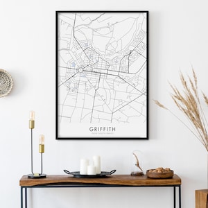 Griffith, New South Wales, Australia City Map Print Wall Art | Print at ...