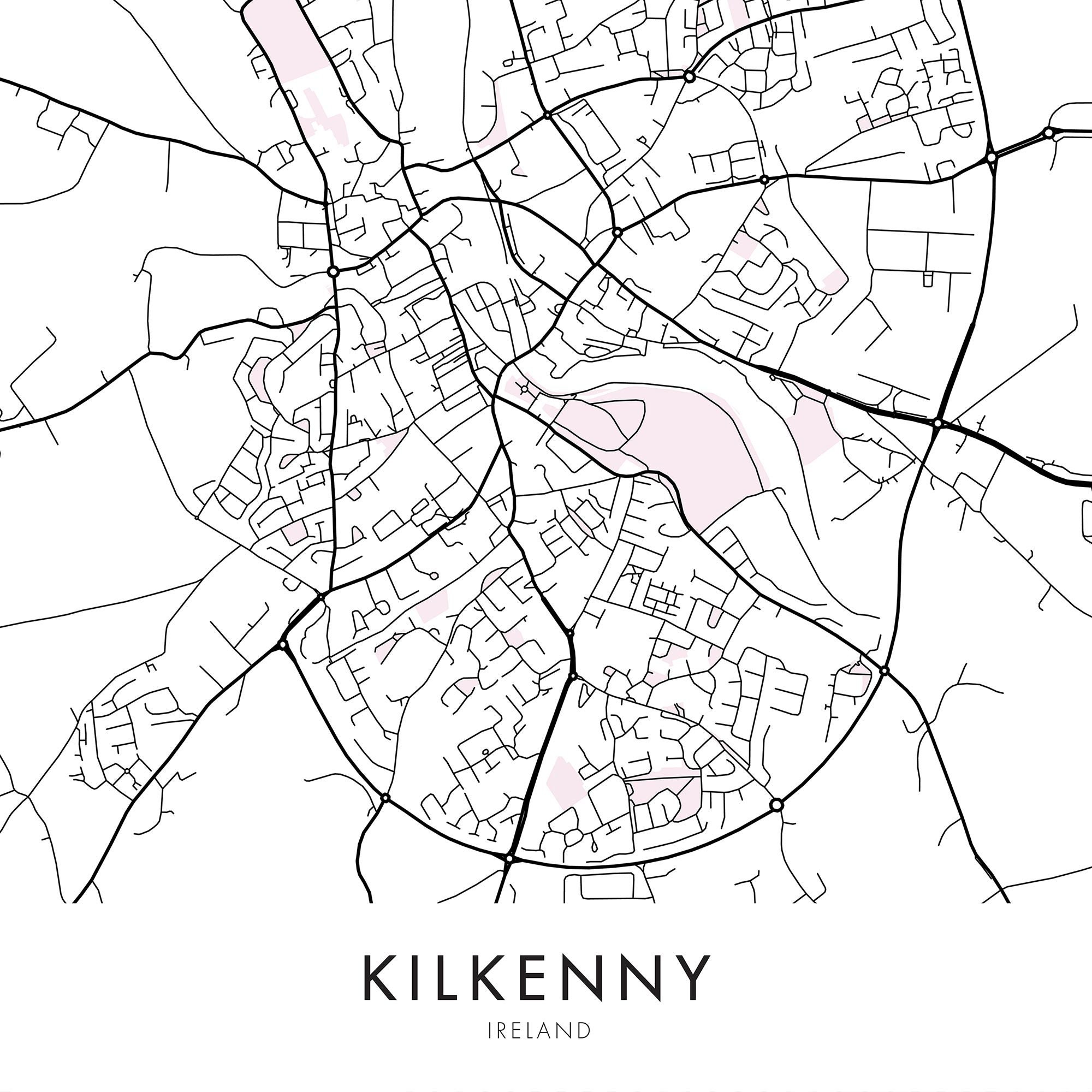 Kilkenny Ireland City Map Print Wall Art Print At Home | Etsy