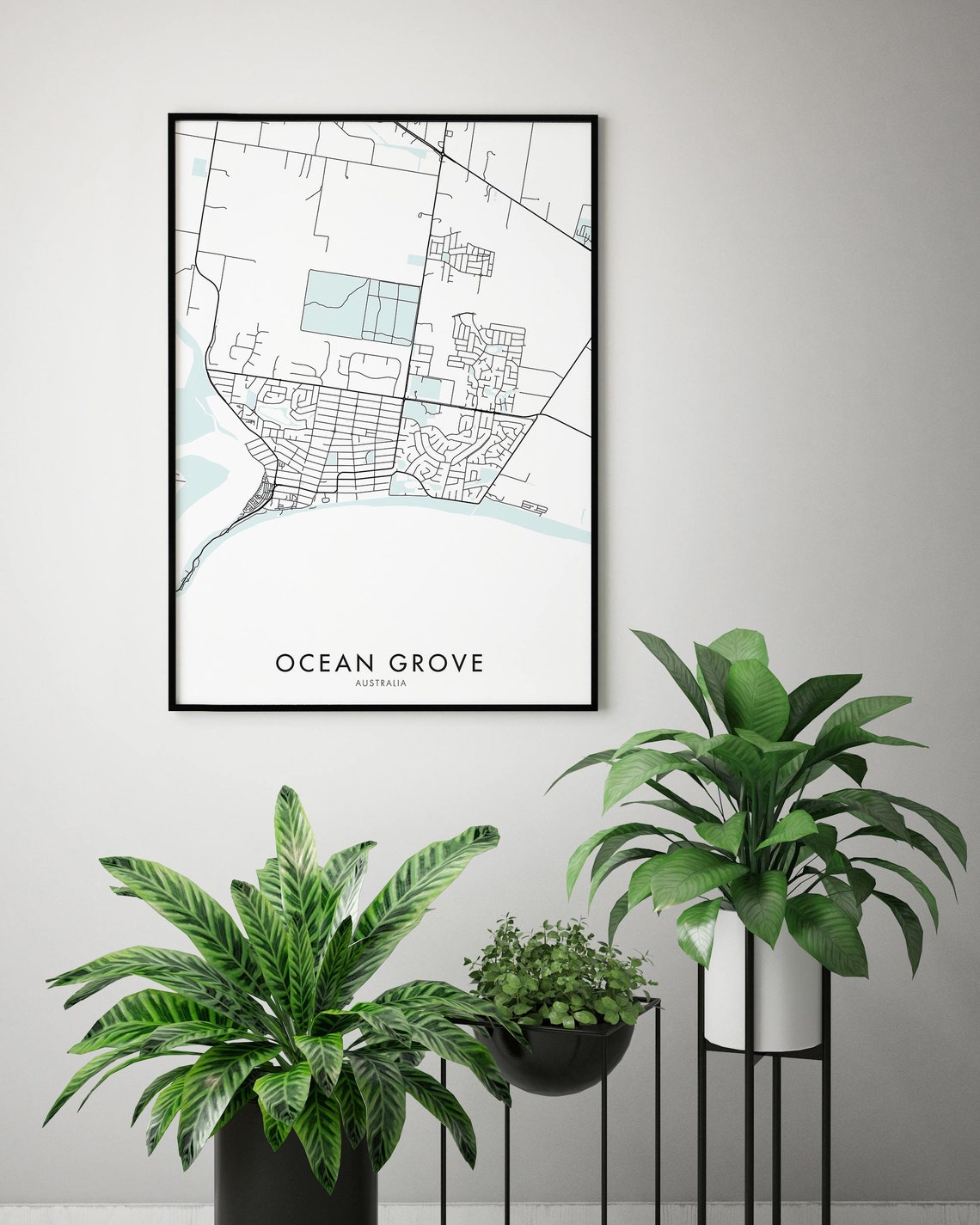 Ocean Grove, Victoria, Australia Art, City Map Print Wall Art | A4 A3 ...
