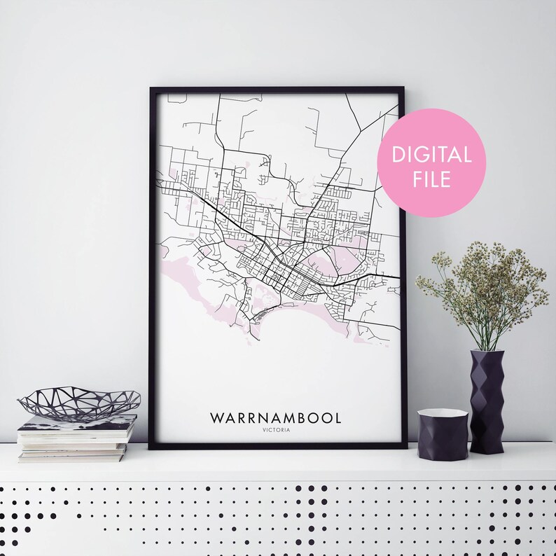 Warrnambool Victoria Australia City Map Print Wall Art - Etsy