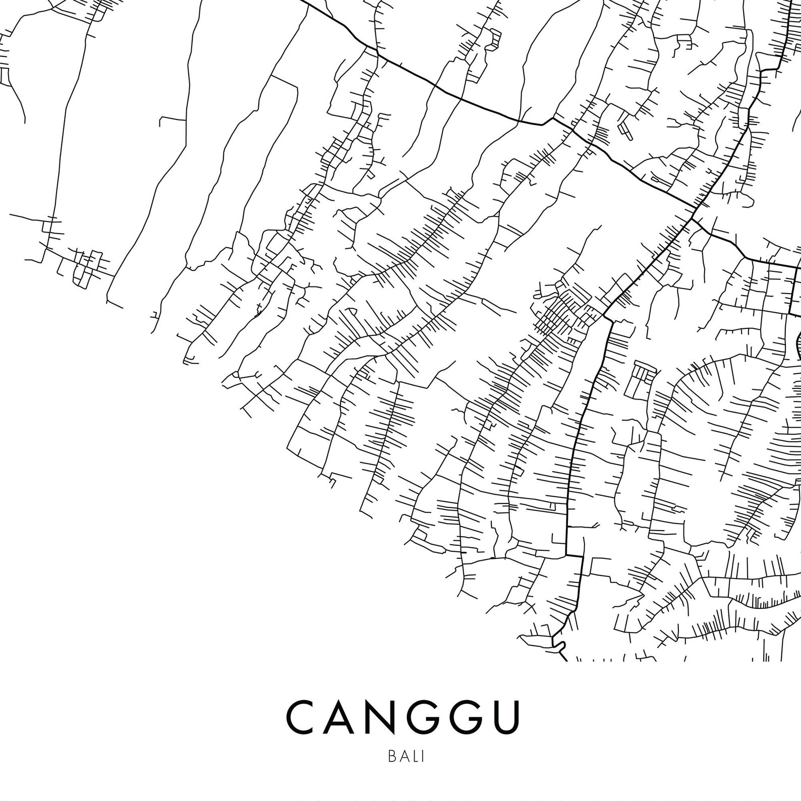 Canggu Bali Indonesia City Map Print Wall Art Print at - Etsy