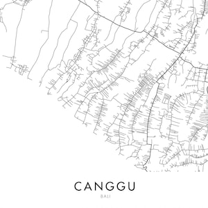 Canggu, Bali, Indonesia City Map Print Wall Art | Print at Home ...
