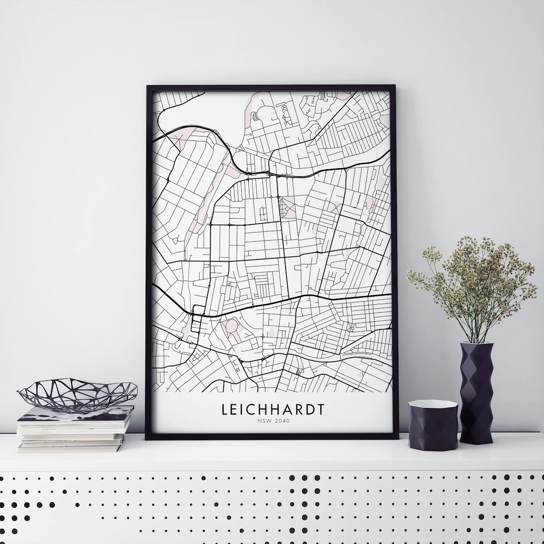 Leichhardt, Sydney, Australia Art, City Map Print Wall Art | A4 A3 A2 ...