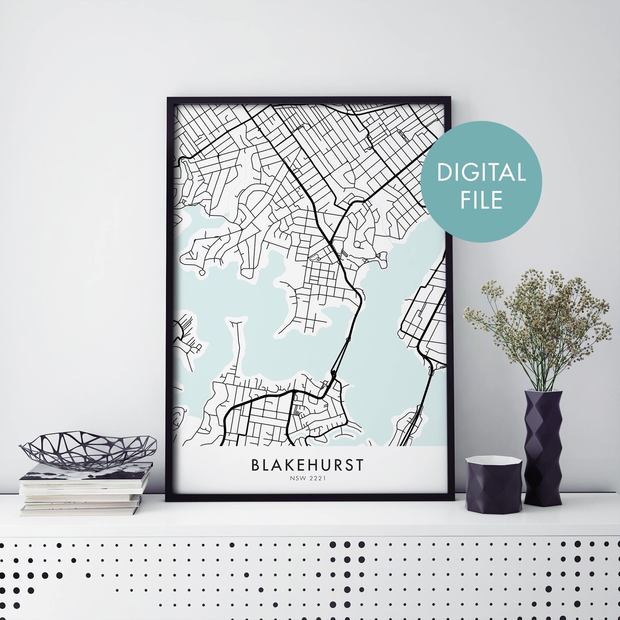 Blakehurst Sydney Australia City Map Print Wall Art Print - Etsy