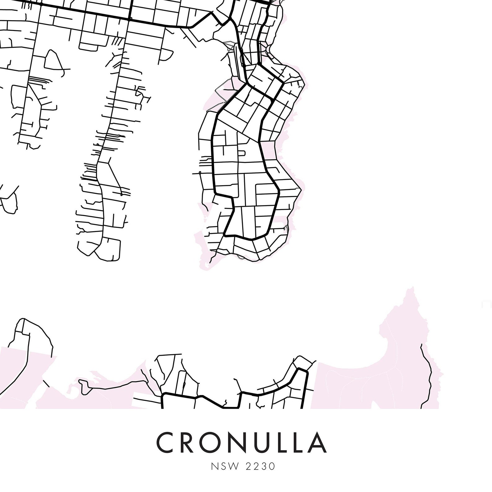 Cronulla Sydney Australia Art City Map Print Wall Art A4 | Etsy Australia
