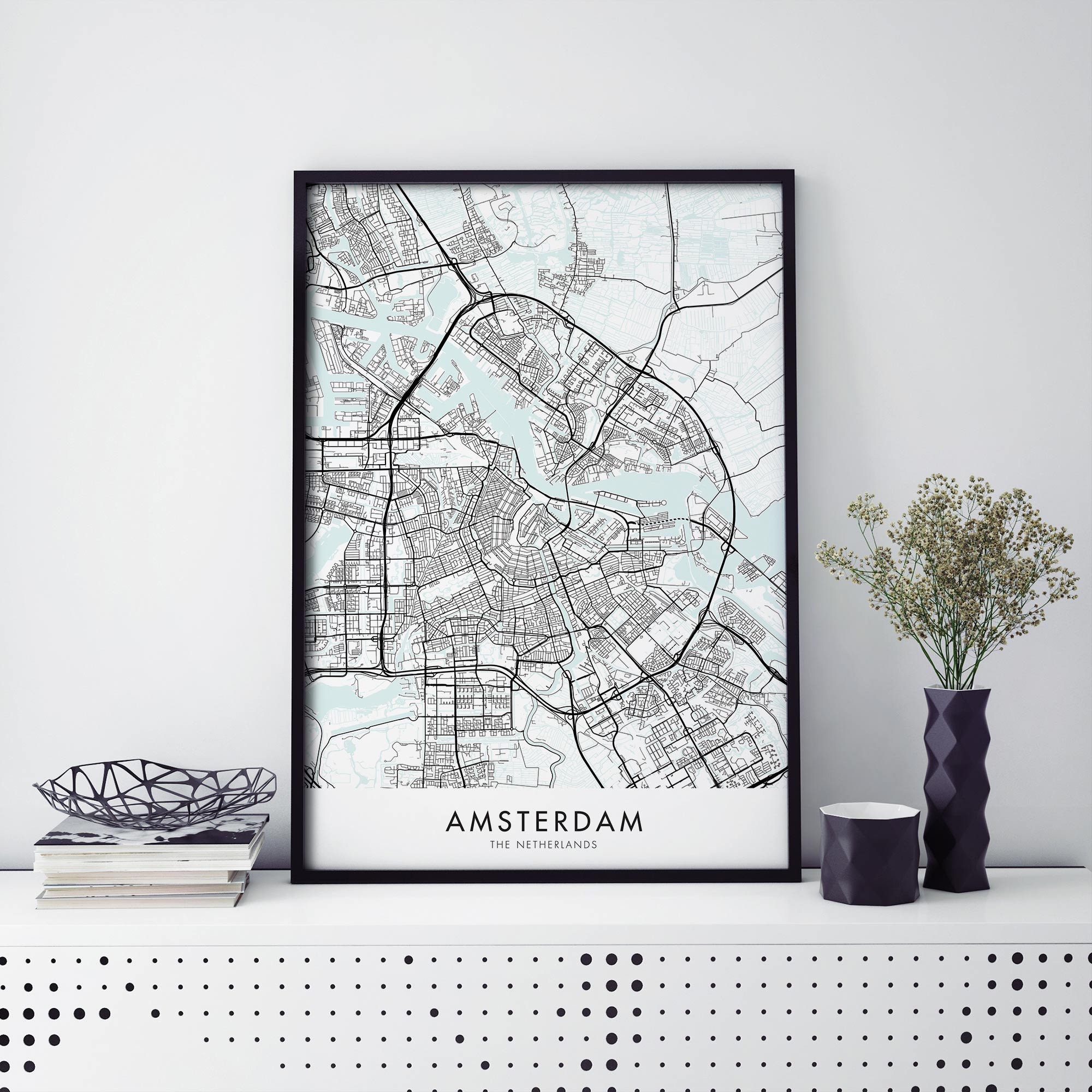 Amsterdam Netherlands City Map Print Wall Art Poster A4 A3 - Etsy