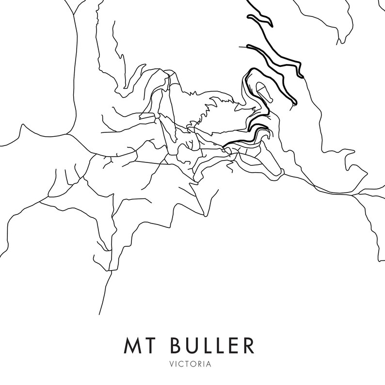 Mt Buller, Victoria, Australia Map Print Wall Art | Print at Home ...