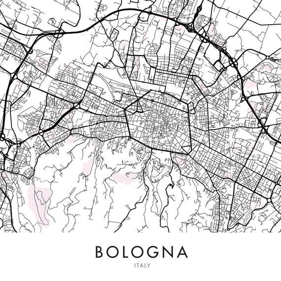 Mapa De Bolonia Con Aerografía