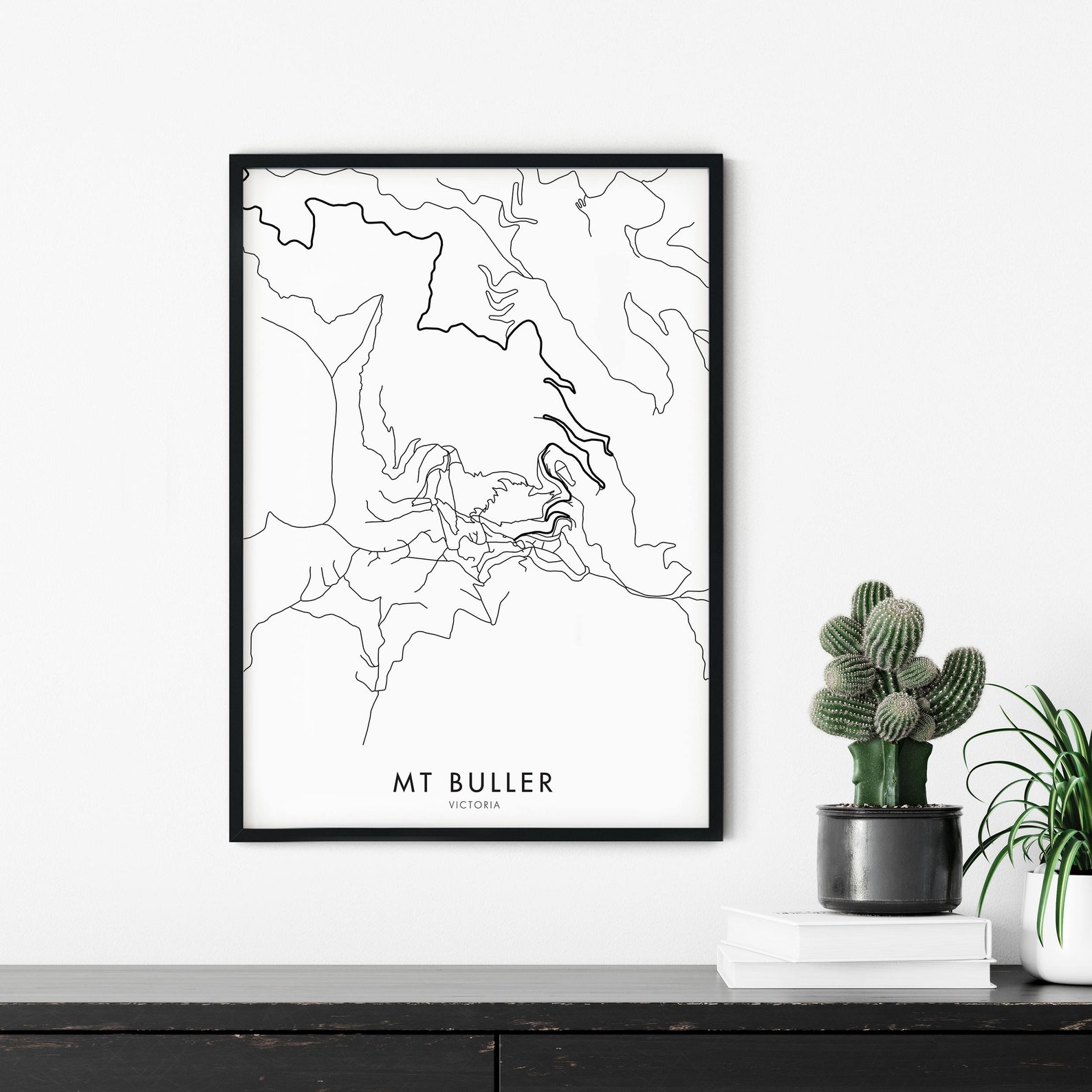 Mt Buller, Victoria, Australia Map Print Wall Art | Print at Home ...