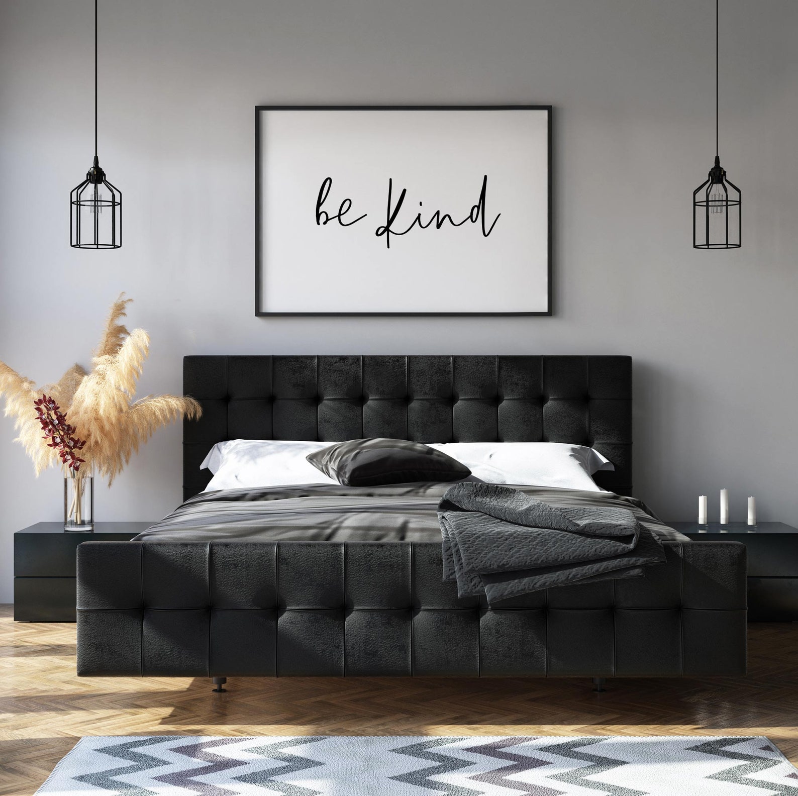 Be Kind Black & White Text Poster Print Wall Art Print at - Etsy