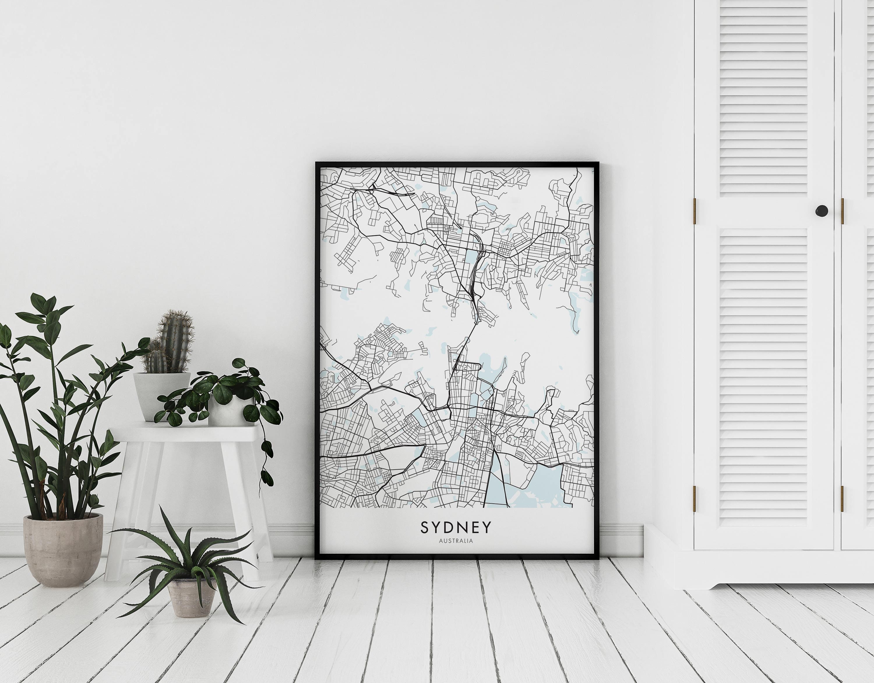 Sydney Australia Art, City Map Print Wall Art | A4 A3 A2 A1 - Etsy