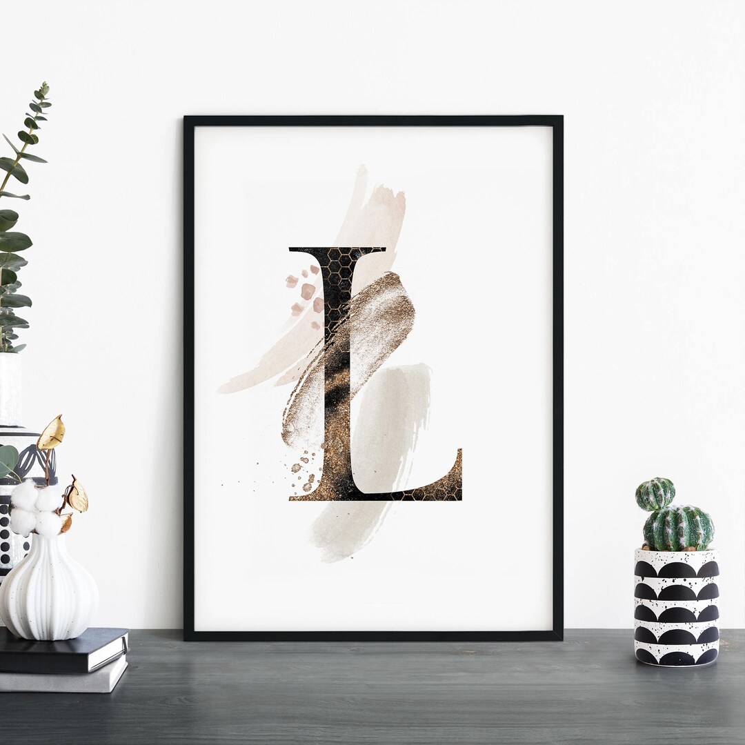 Letter L Alphabet Abstract Print Wall Art | 4x6 5x7 A4 A3 A2 A1 - Etsy