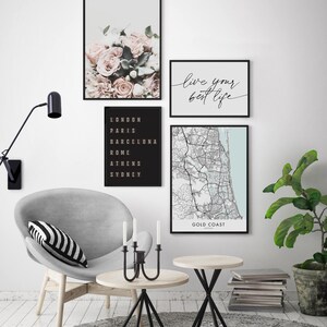 Custom Destination Text Poster Print Wall Art - Etsy