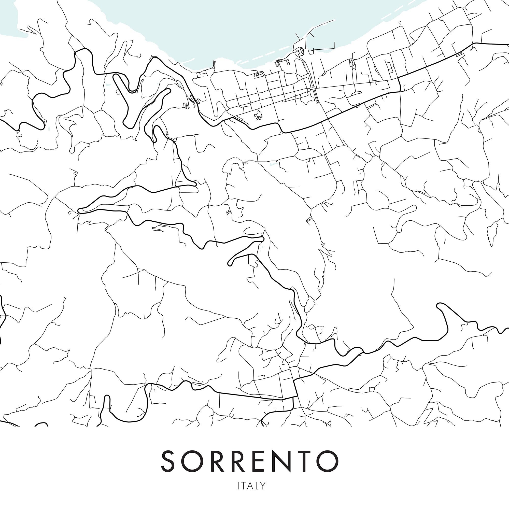 Sorrento, Italy Art, City Map Print Wall Art | A4 A3 A2 A1 - Etsy