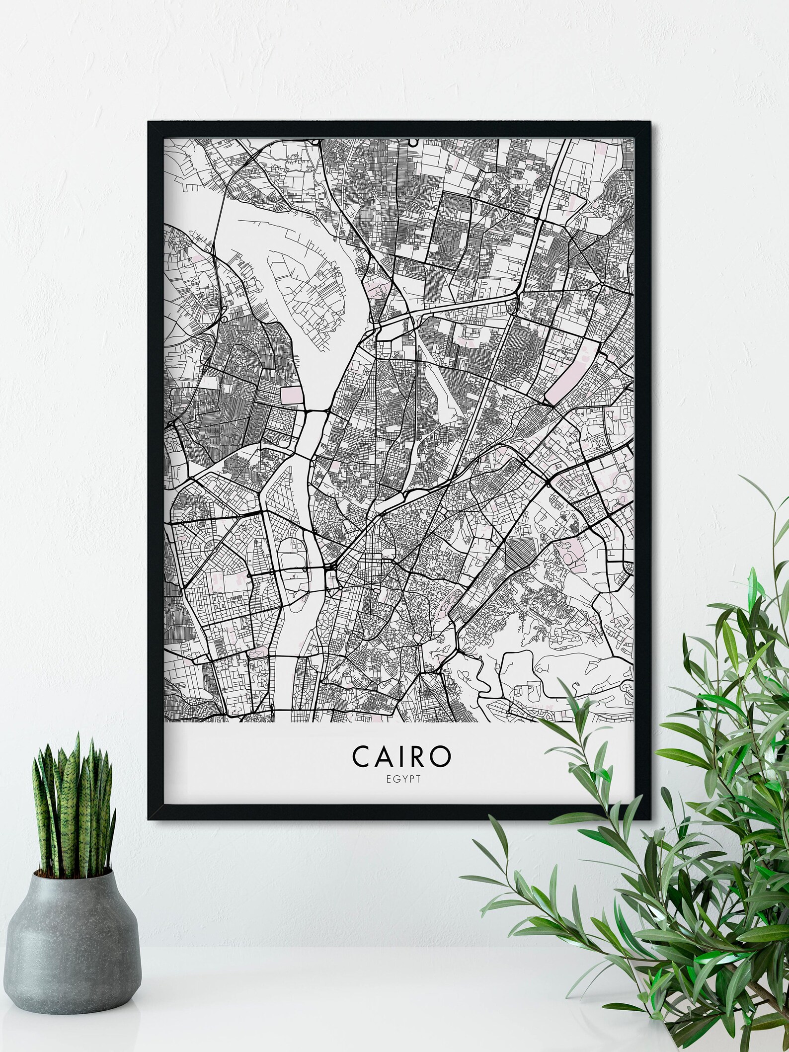 Cairo Egypt Art City Map Print Wall Art A4 A3 A2 A1 - Etsy