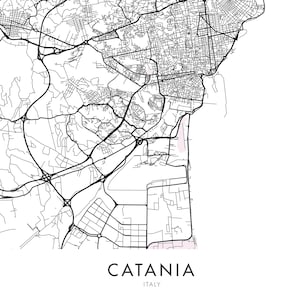 Catania, Sicily, Italy City Map Print Wall Art | Print at Home ...