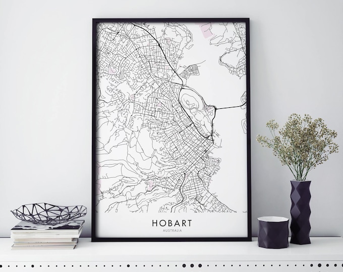 Tasmanien, Australien, TAS, State Road Map Print Wandkunst | A4 A3 A2 ...