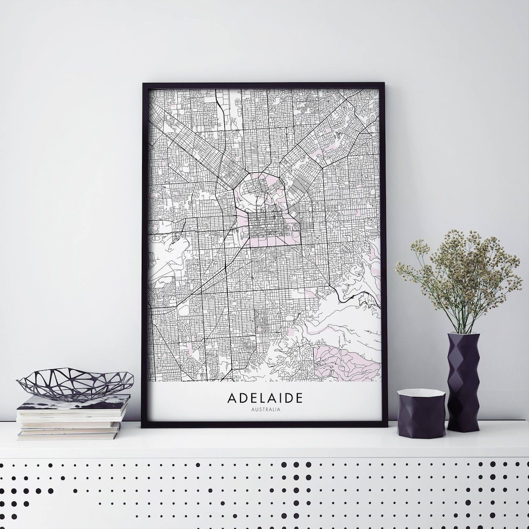 Adelaide, Australia Art, City Map Print Wall Art | A4 A3 A2 A1 - Etsy