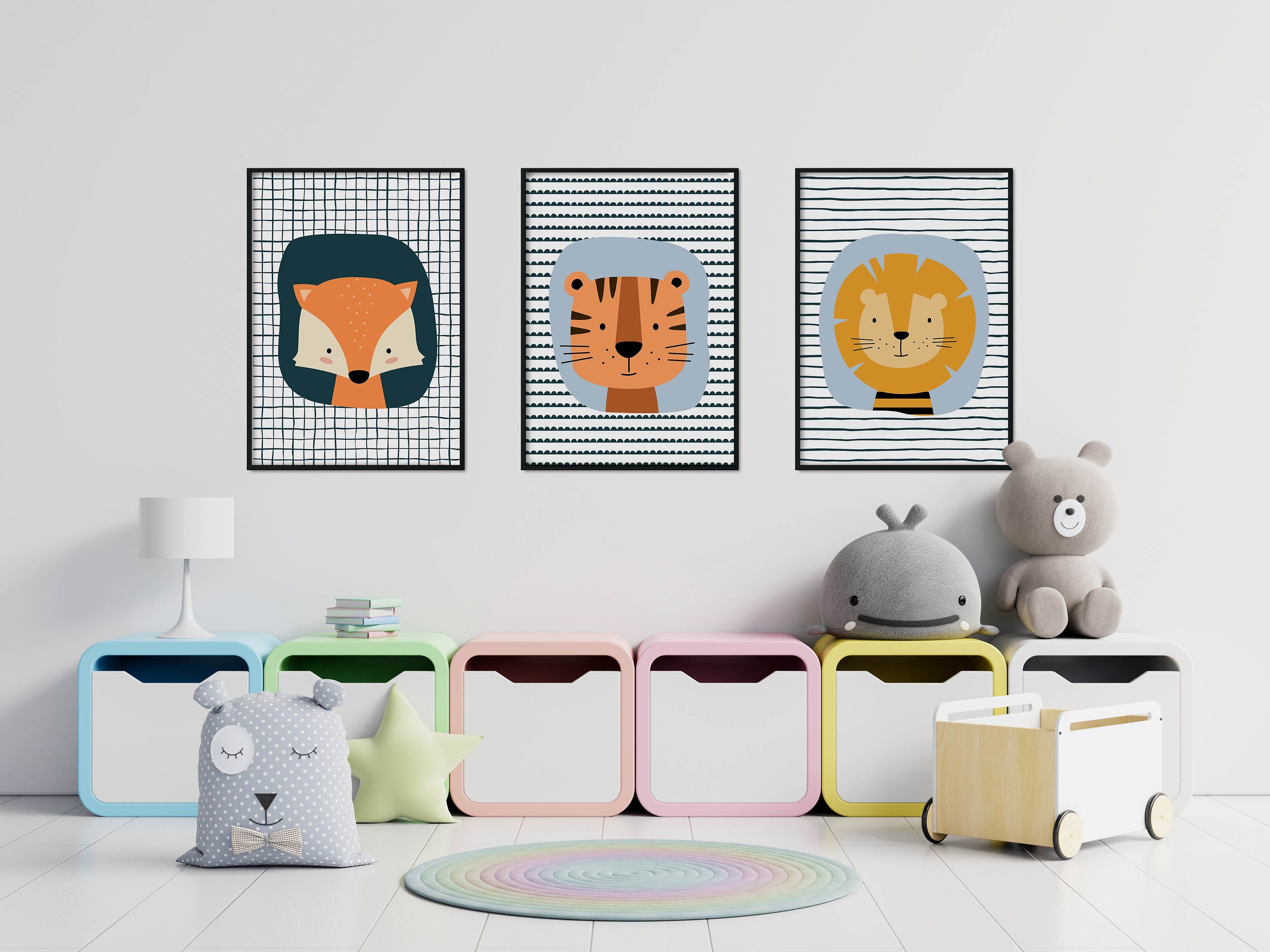 Lion Poster Print Wall Art Childrens Kids Boys Girls Nursery | Etsy