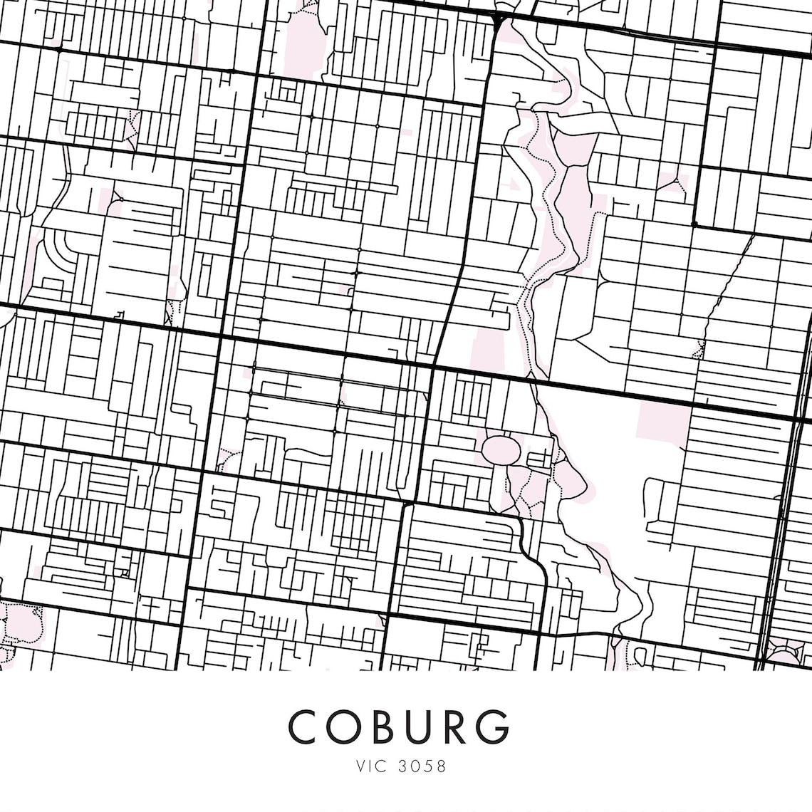 Coburg Melbourne Art City Map Print Wall Art A4 A3 A2 - Etsy