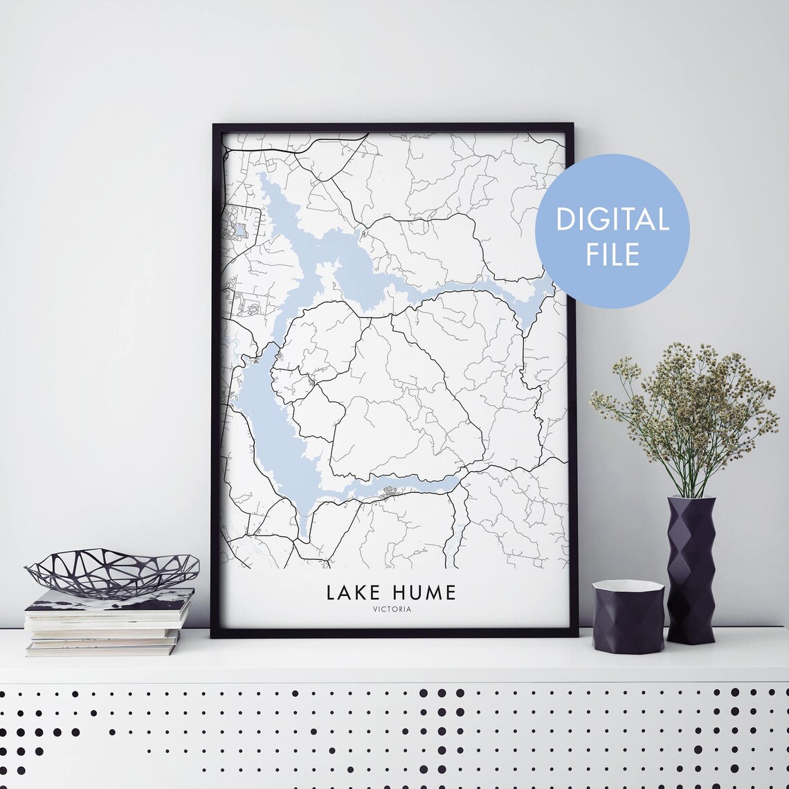Lake Hume Victoria Australia City Map Print Wall Art Print - Etsy