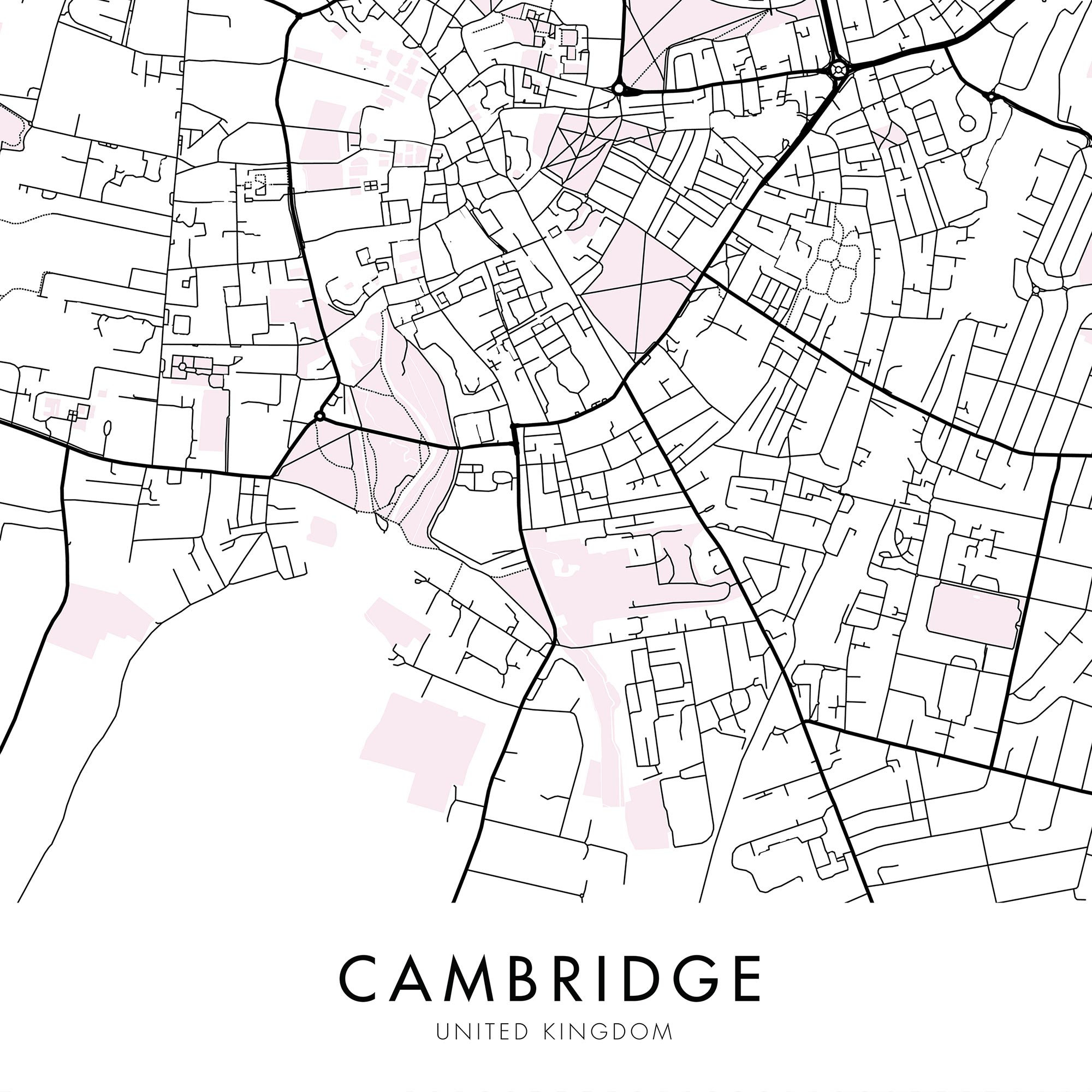 Cambridge, United Kingdom Art, City Map Print Wall Art | A4 A3 A2 A1 - Etsy