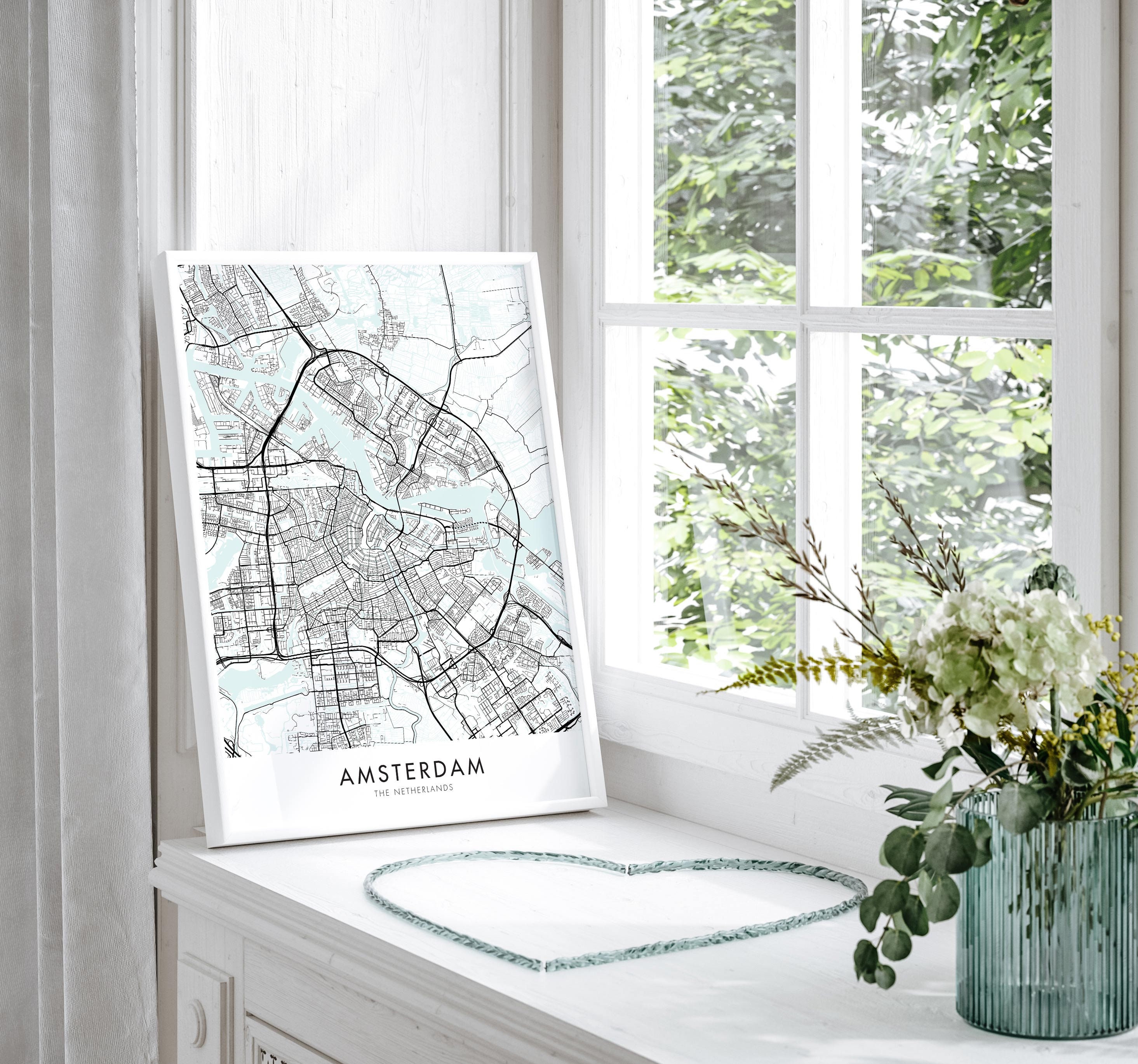 Amsterdam Netherlands City Map Print Wall Art Poster A4 A3 - Etsy