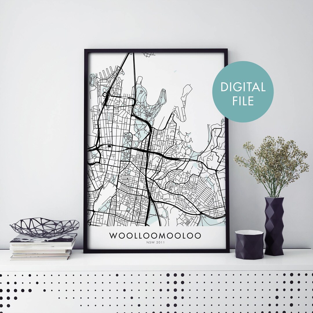 Woolloomooloo, Sydney, Australia City Map Print Wall Art | Print at ...