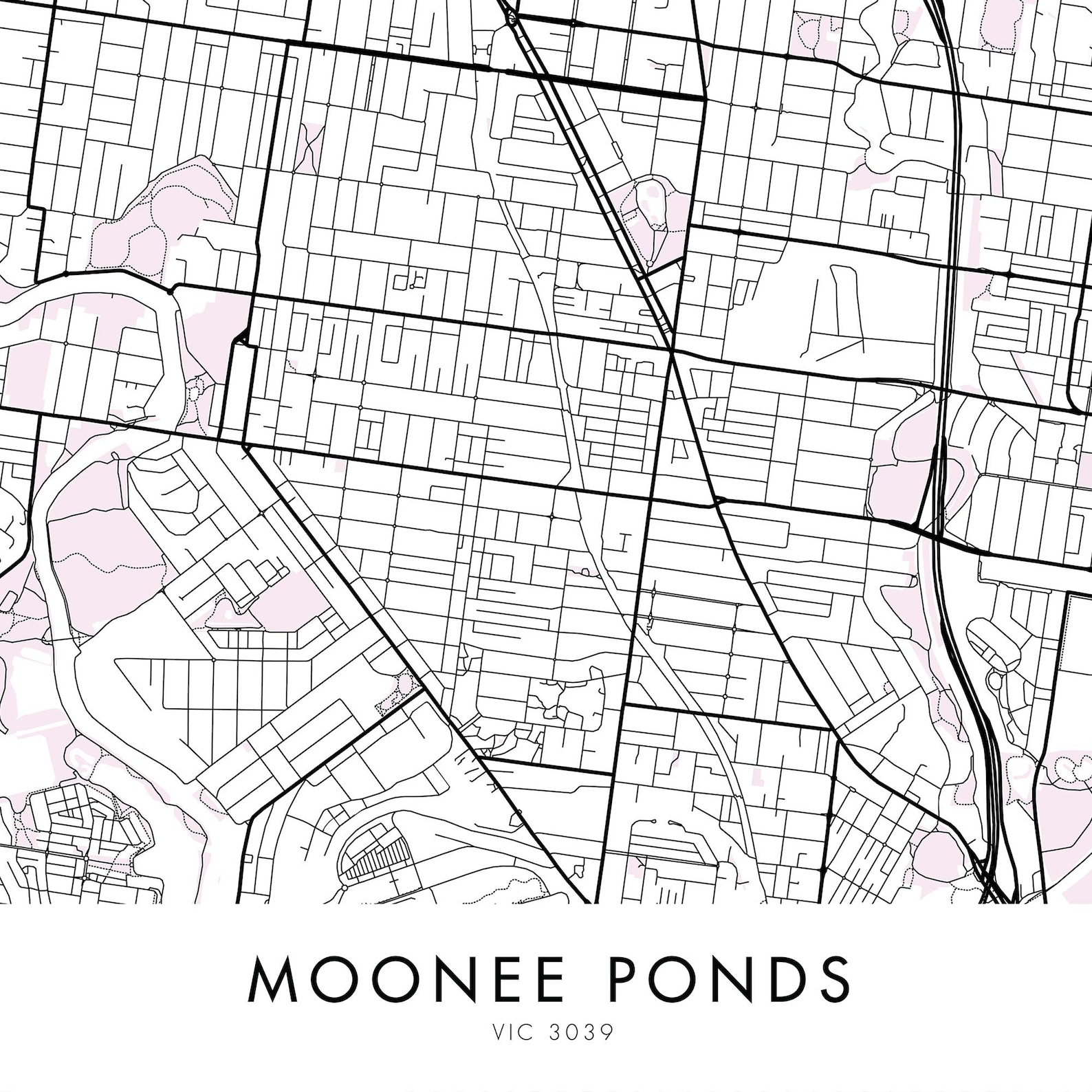 Moonee Ponds Melbourne Art City Map Print Wall Art A4 A3 - Etsy
