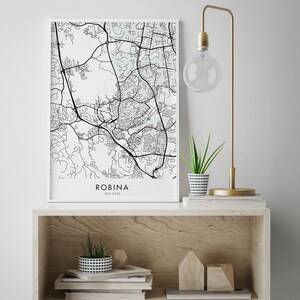 Robina, Gold Coast, Australia Art, City Map Print Wall Art | A4 A3 A2 ...