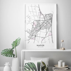 Napier, New Zealand City Map Print Wall Art | Print at Home | Digital ...
