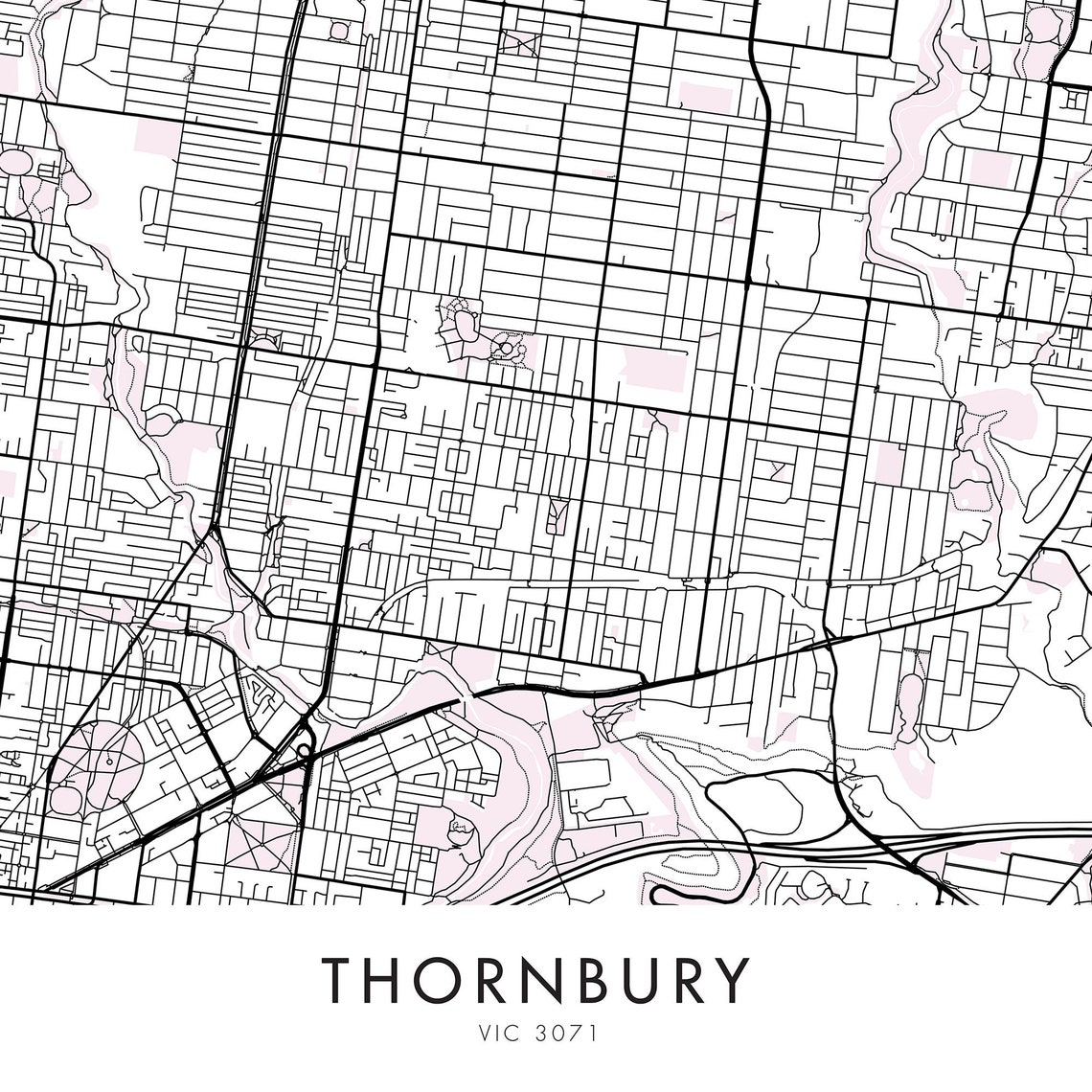 Thornbury, Melbourne City Map Print Wall Art | Print at Home | Digital ...