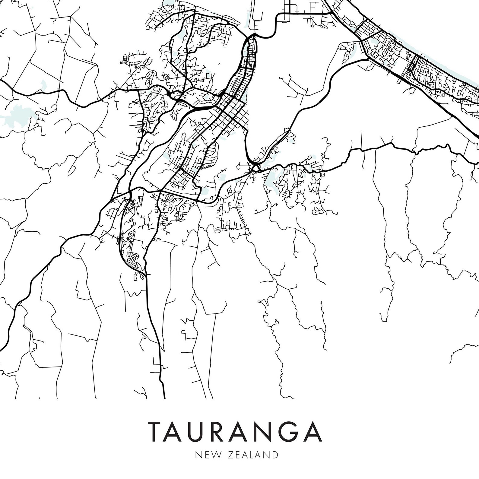 Tauranga New Zealand City Map Print Wall Art Print at Home - Etsy