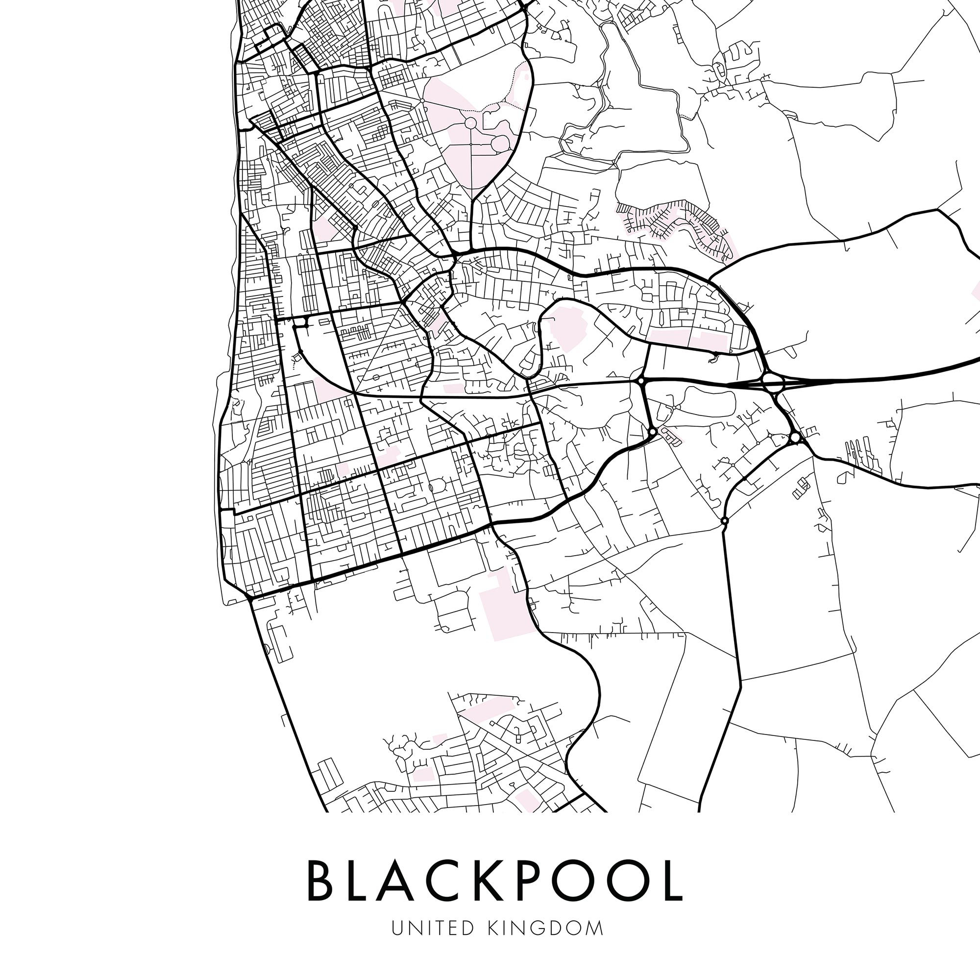 Blackpool England United Kingdom UK City Art Map Print - Etsy