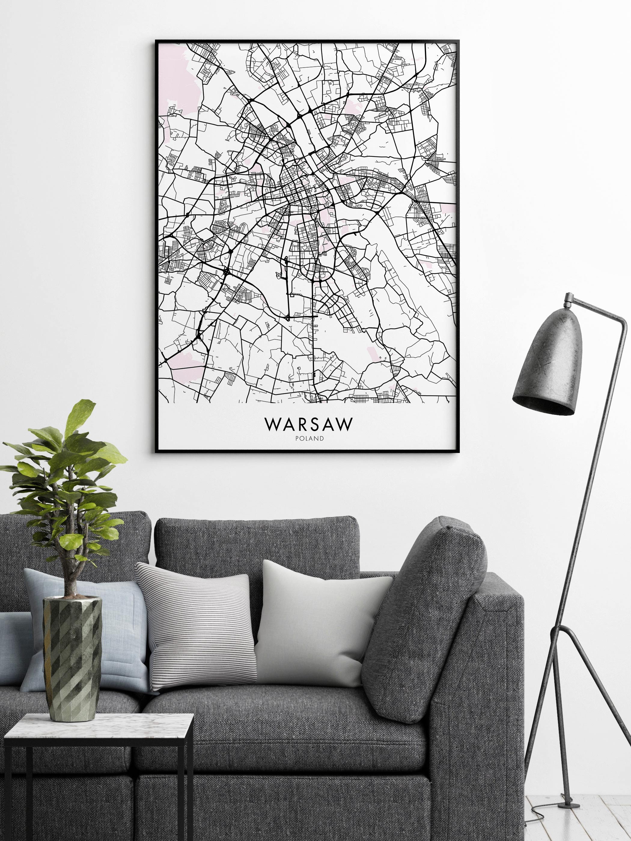 Warsaw, Poland Art, City Map Print Wall Art | A4 A3 A2 A1 - Etsy