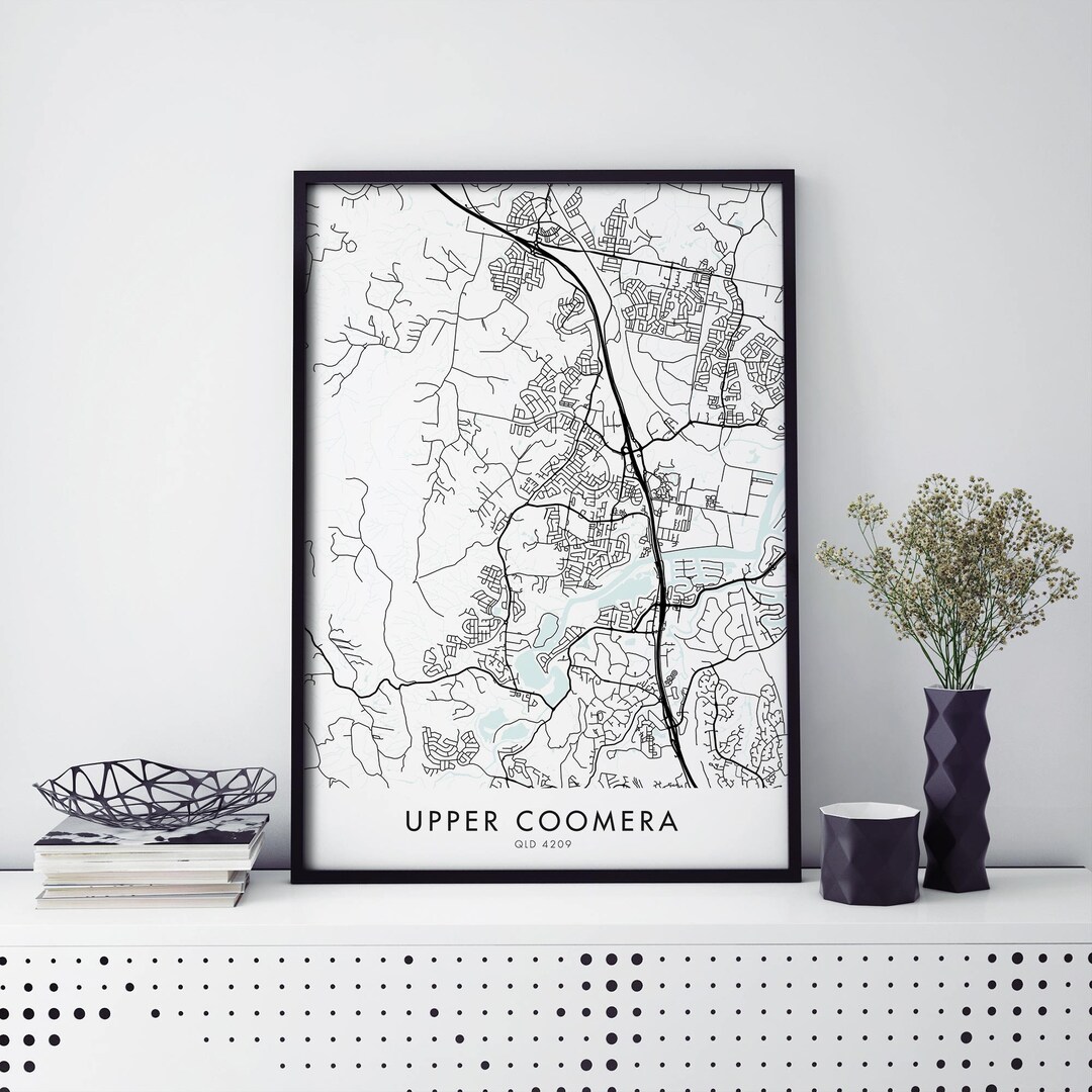 Upper Coomera, Gold Coast, Australia Art, City Map Print Wall Art | A4 ...