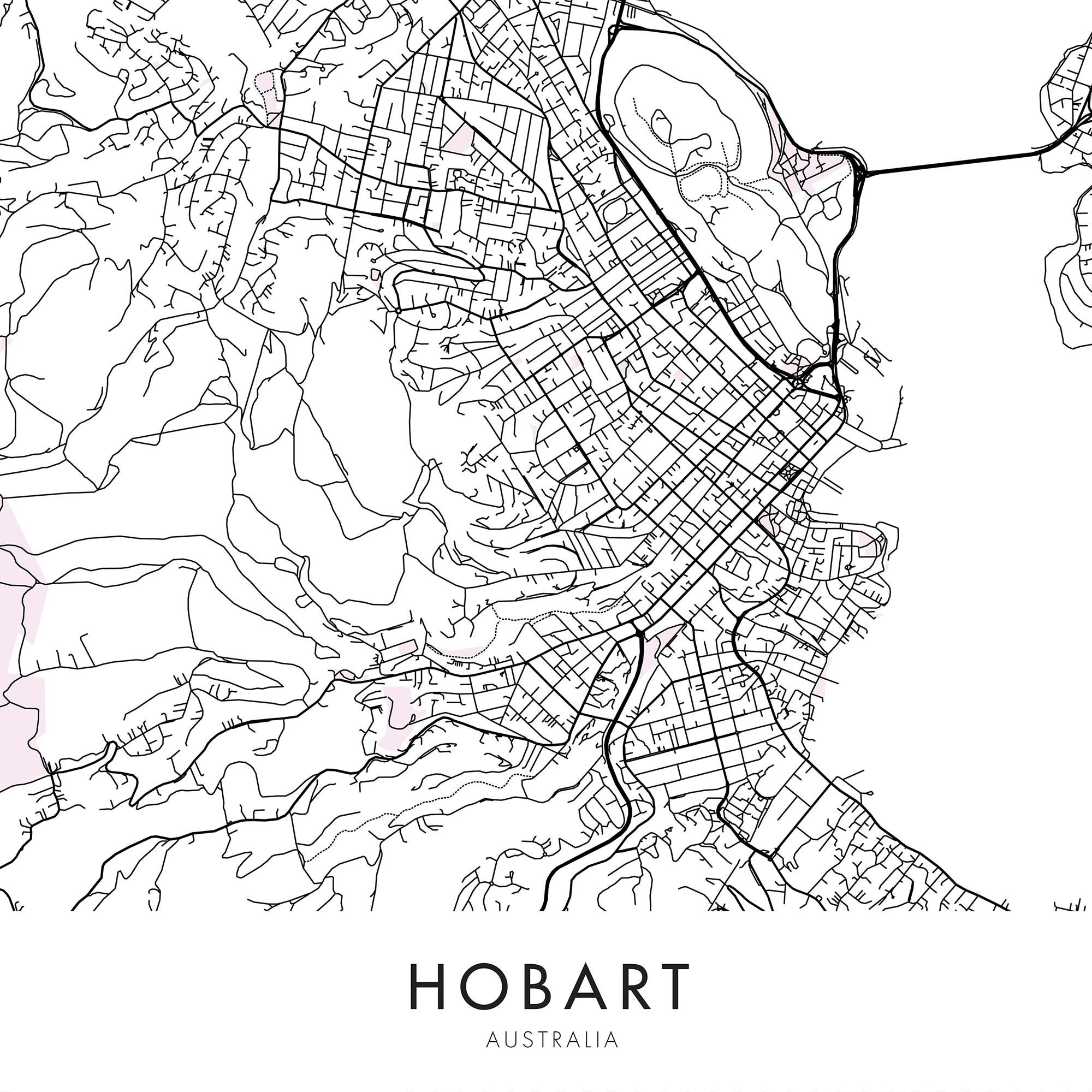 Hobart Tasmania City Map Print Wall Art Print at Home | Etsy