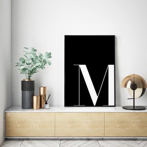 2 X Letter M Black & White Poster Prints | Print at Home | Digital ...