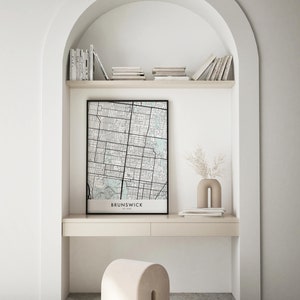 Brunswick, Melbourne City Map Print Wall Art | Print at Home | Digital ...