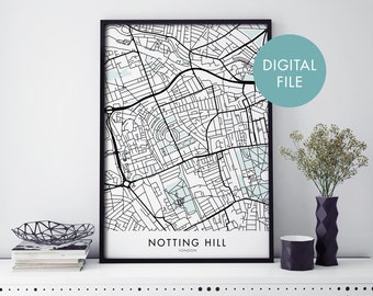 Notting Hill Gate Station • London Underground • Tube Map • Minimal ...